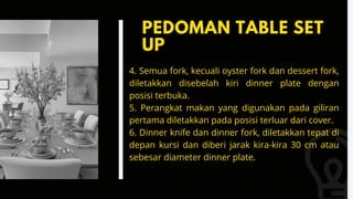 Table set up (yeni yulianti) | PDF