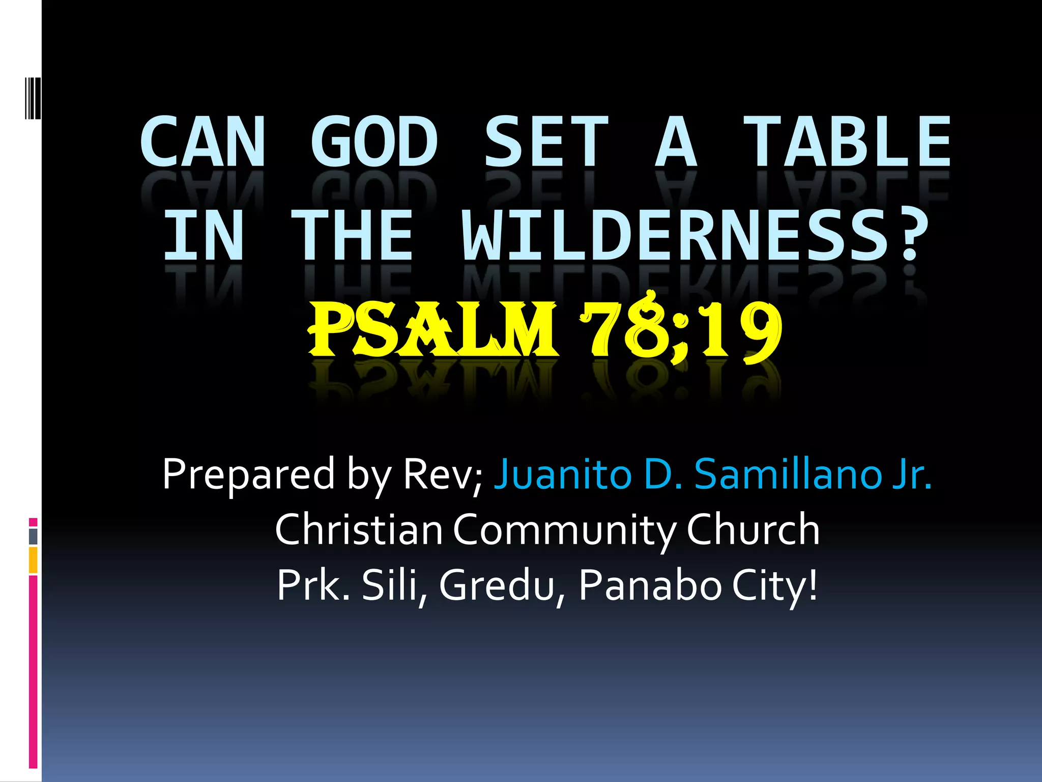 Tables in the wilderness | PPTX