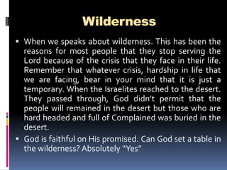Tables in the wilderness | PPTX