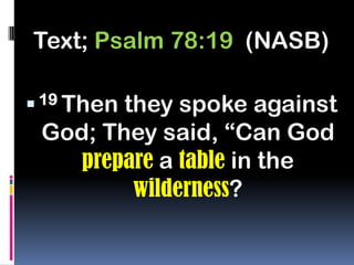 Tables in the wilderness | PPTX