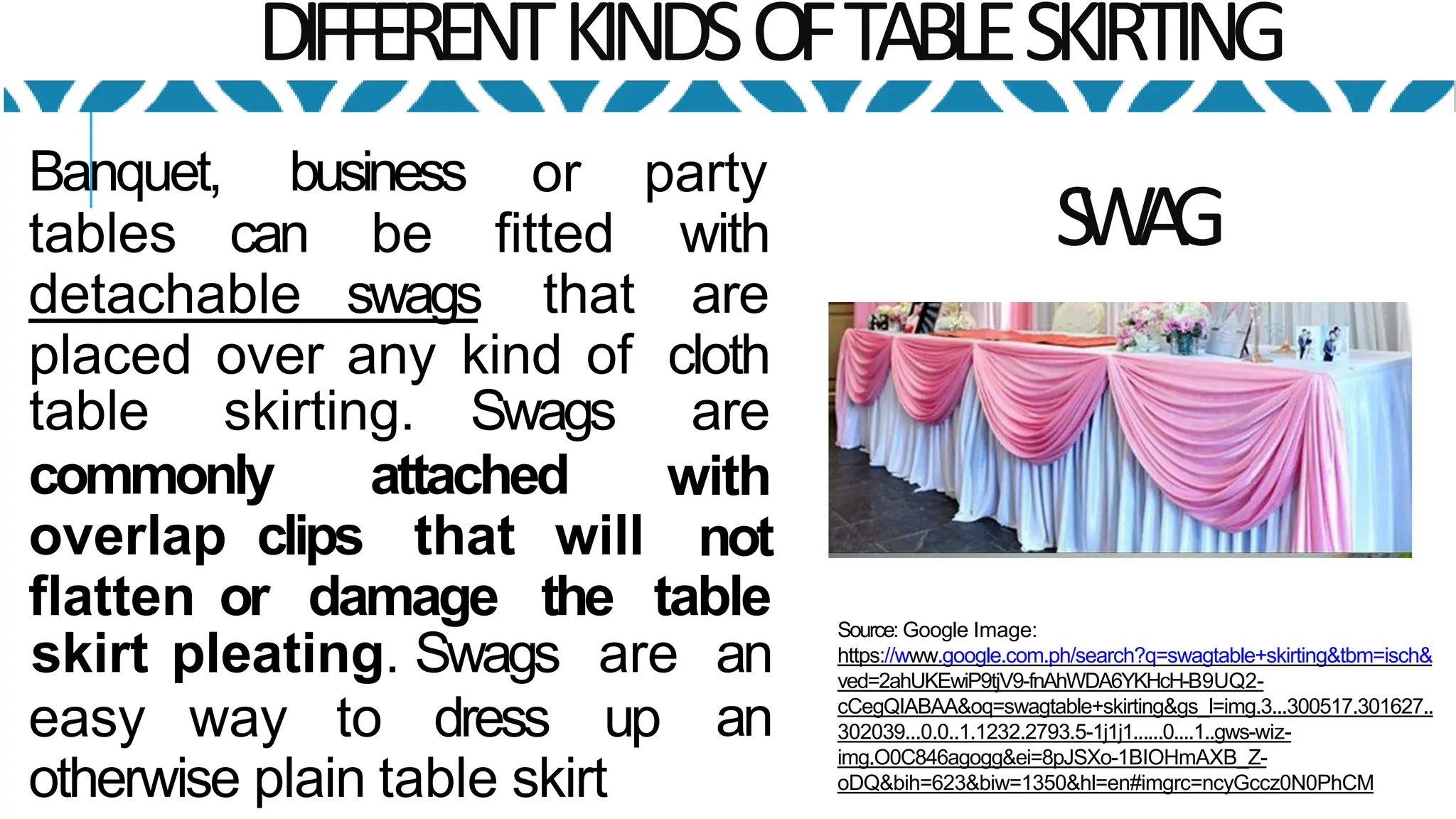 Table Skirting and different designs of skirts | PPTX