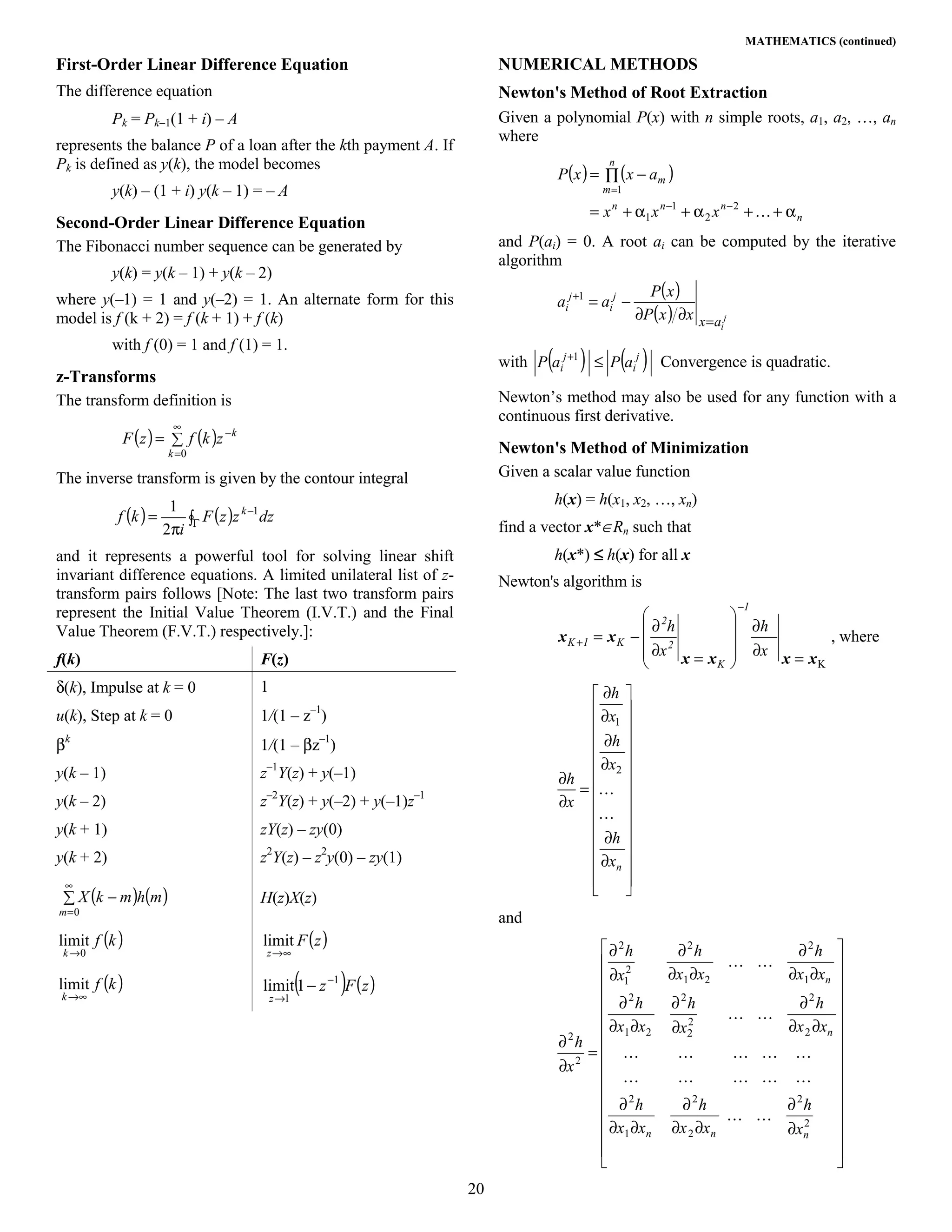 Tables of math, physics and chemistry engineering handbook | PDF ...