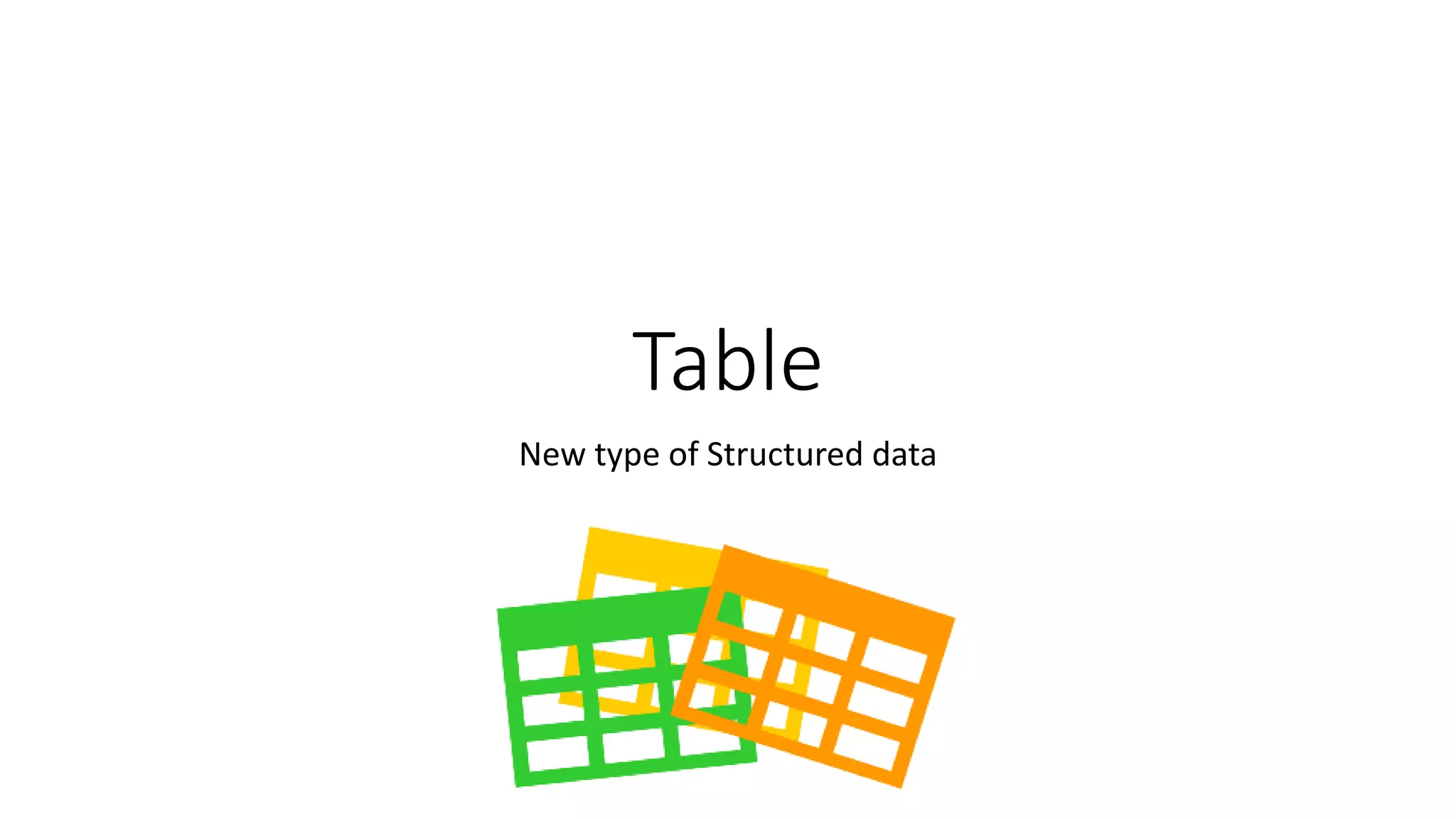 Table structured schema markup | PPTX