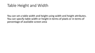 Table structure introduction | PPTX