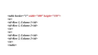 Table structure introduction | PPTX