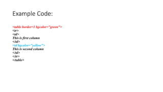 Table structure introduction | PPTX
