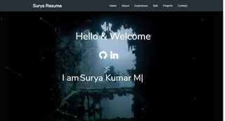 Surya Resume | React Resume | PPT