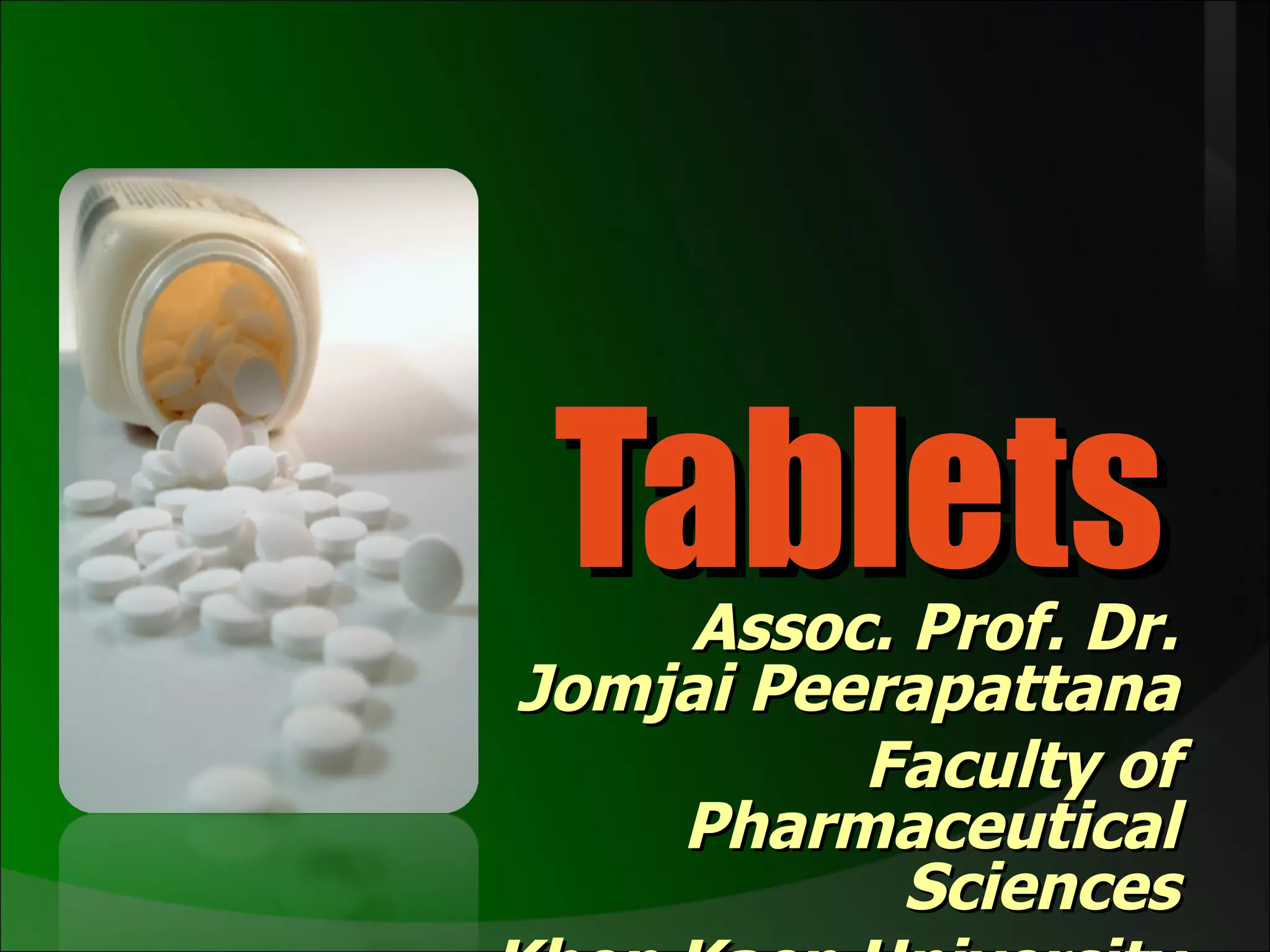 Tablet and tablet press | PPT