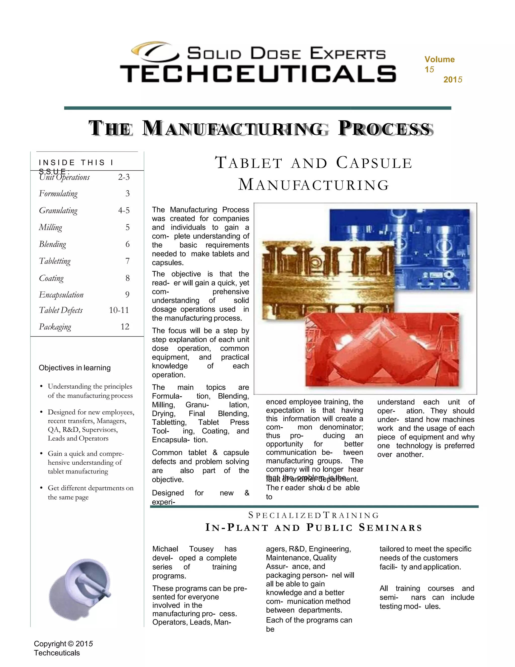 Tablet and Capsule Manufacturing Process | PPTX