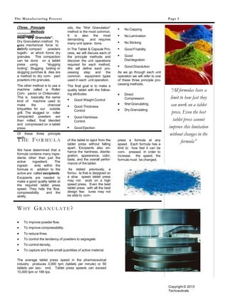 Tablet and Capsule Manufacturing Process | PPTX