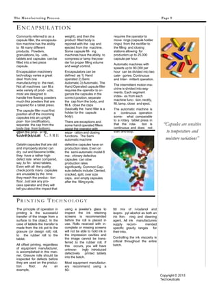 Tablet and Capsule Manufacturing Process | PPTX