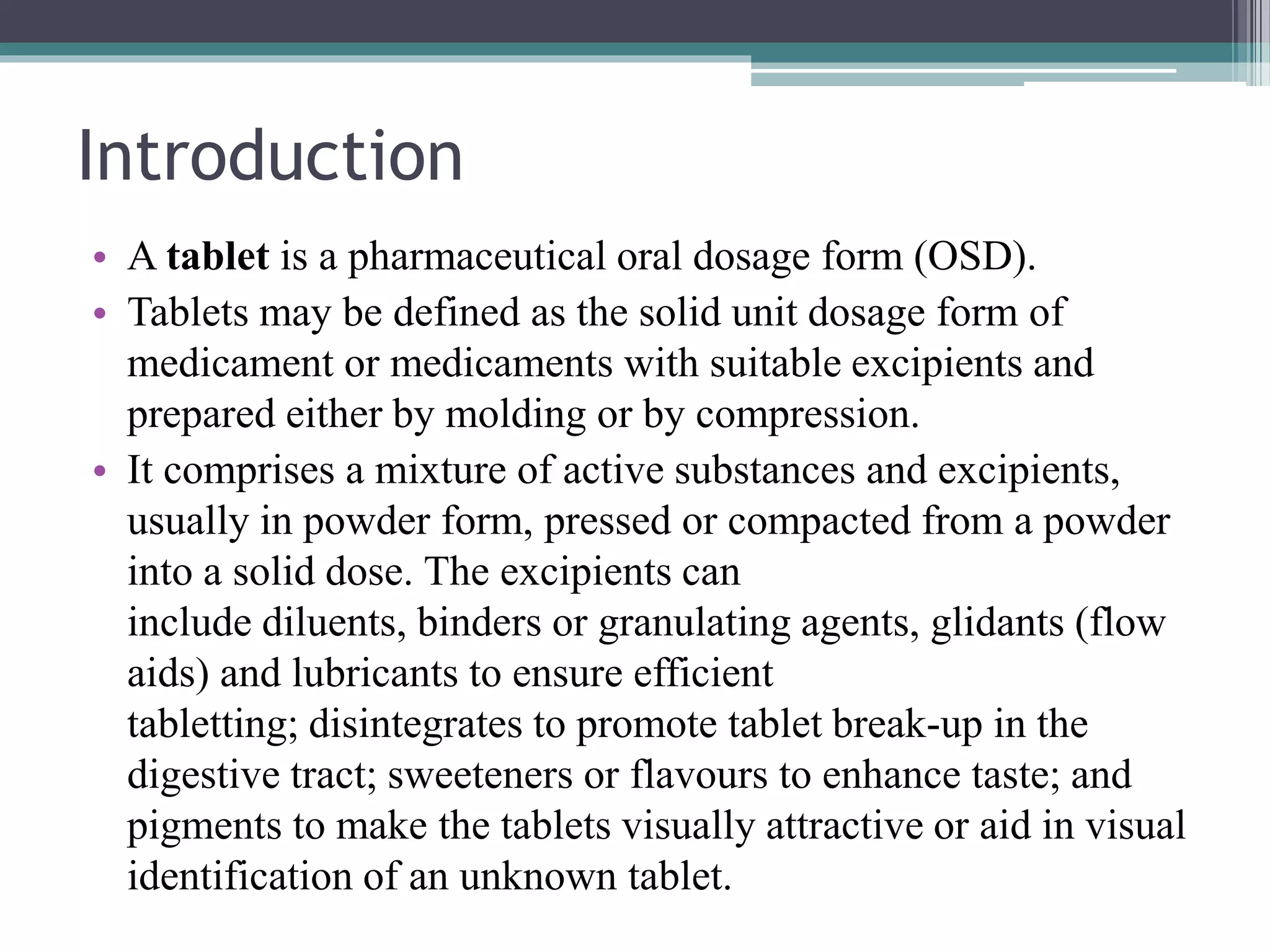 Tablet a solid dosage form. | PPTX