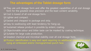 Tablet, By dr. umesh kumar sharma (1) | PPTX