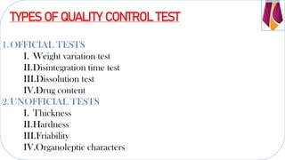Table quality control test | PPT