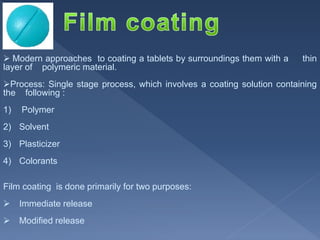 Tablet coating | PPTX | Digestive Disorders | Diseases and Conditions