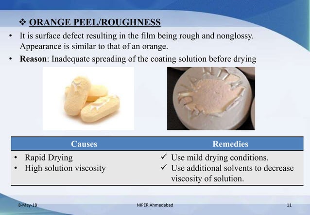 Tablet coating defects | PPTX | Chemistry | Science