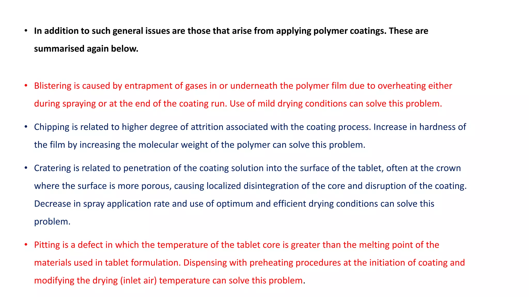 Tablet coating defects and their remedies | PPTX