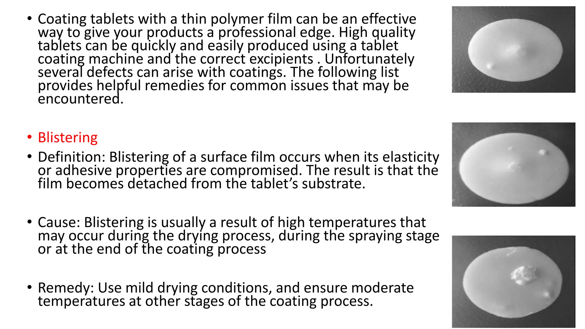 Tablet coating defects and their remedies | PPTX