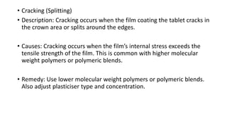 Tablet coating defects and their remedies | PPTX