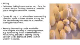 Tablet coating defects and their remedies | PPTX
