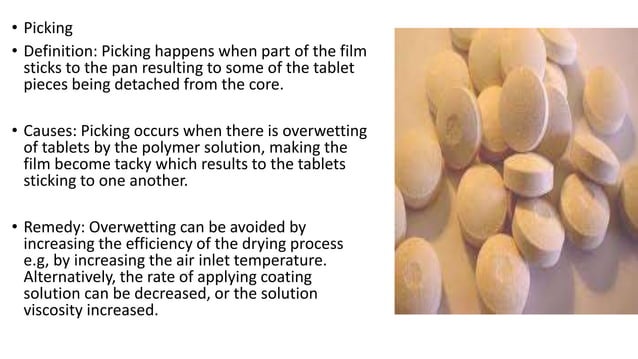 Tablet coating defects and their remedies | PPTX | Skin and Dermatology ...