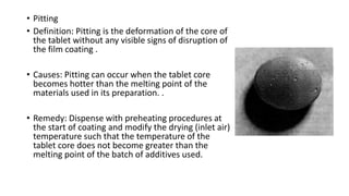 Tablet coating defects and their remedies | PPTX