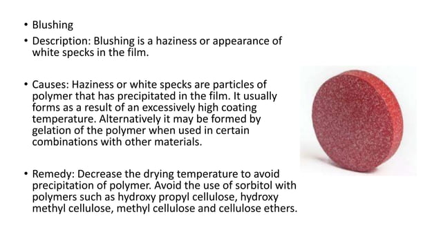 Tablet coating defects and their remedies | PPTX | Skin and Dermatology ...