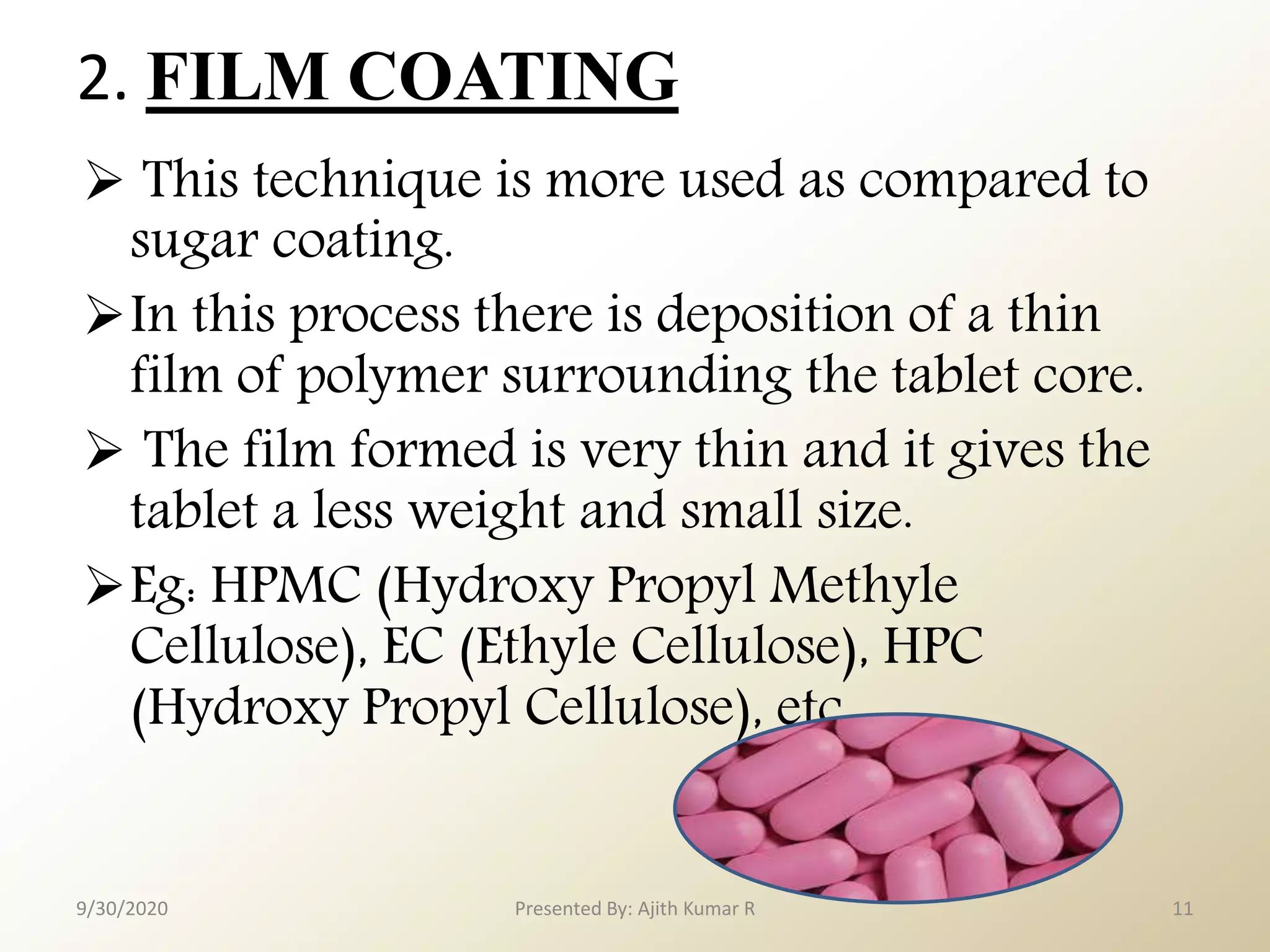 Tablet coating with equipment | PPTX