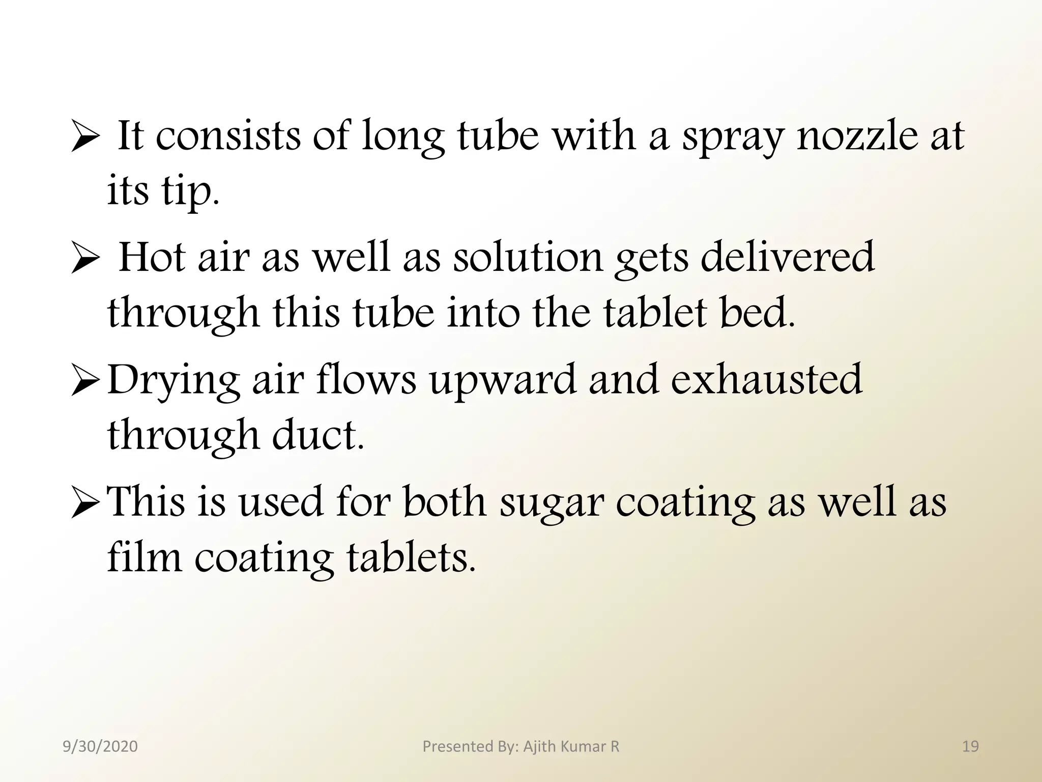 Tablet coating with equipment | PPTX