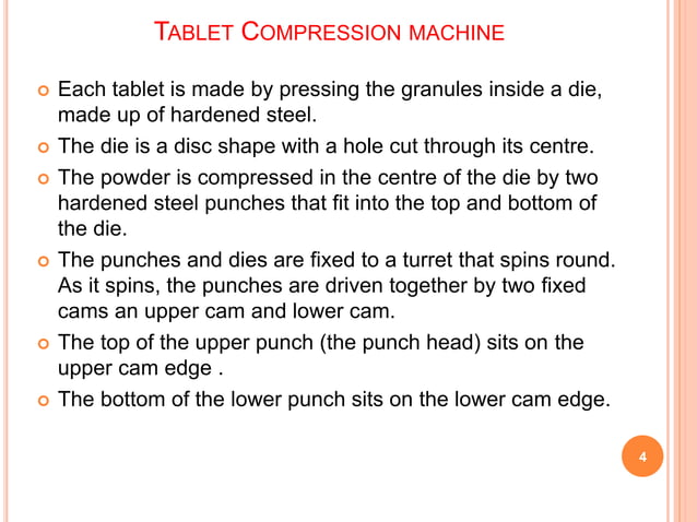 Tablet compression machine | PPTX | First Aid | Injuries