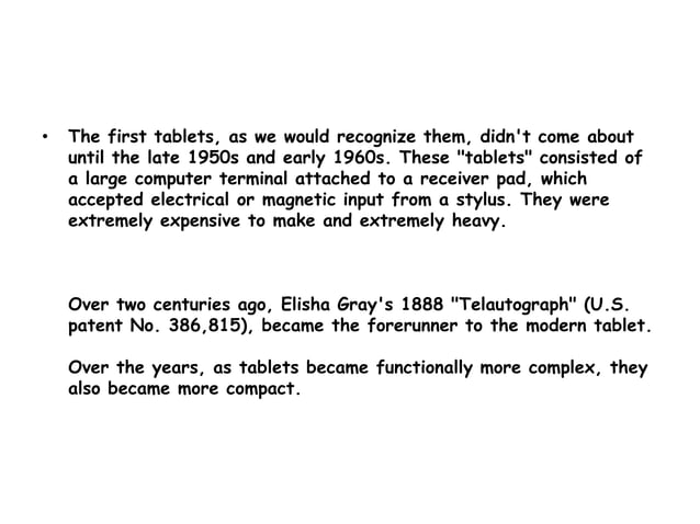 Tablet computer history | PPTX | Computer Peripherals | Computing
