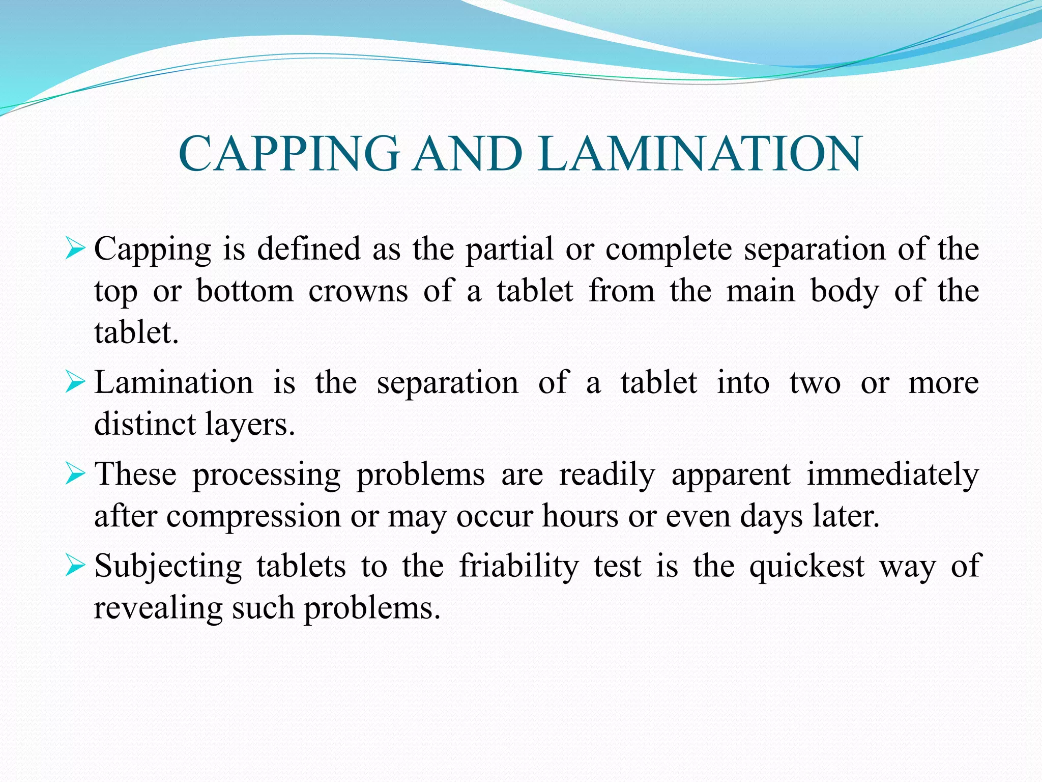 Tablet defects and its rectification | PPTX