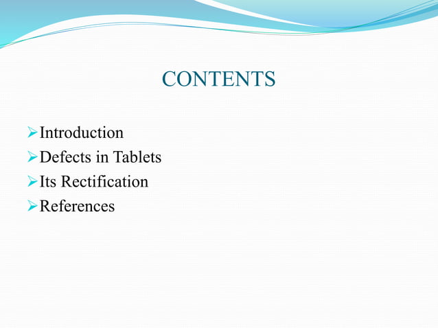 Tablet defects and its rectification | PPTX