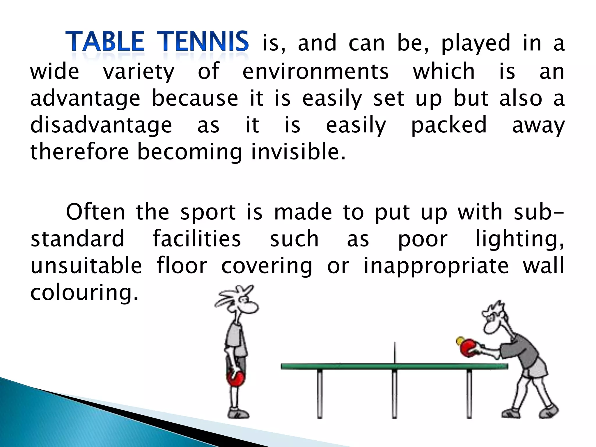 Table tennis Facilities | PPTX