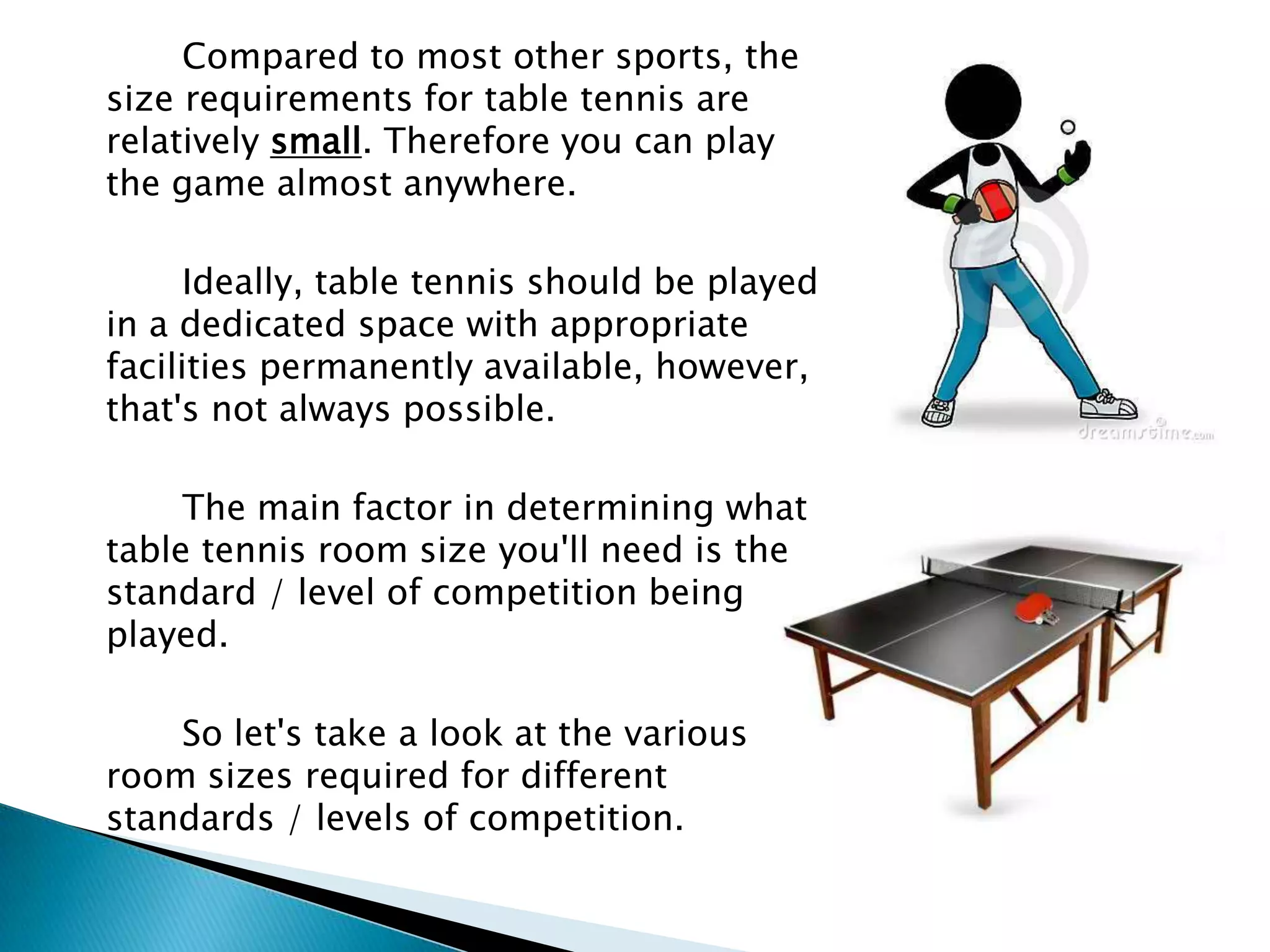 Table tennis Facilities | PPTX