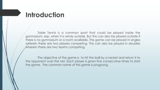 Table tennis | PPTX