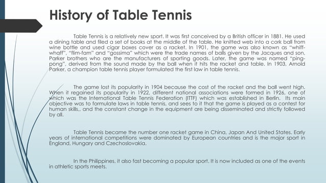 Table tennis | PPTX