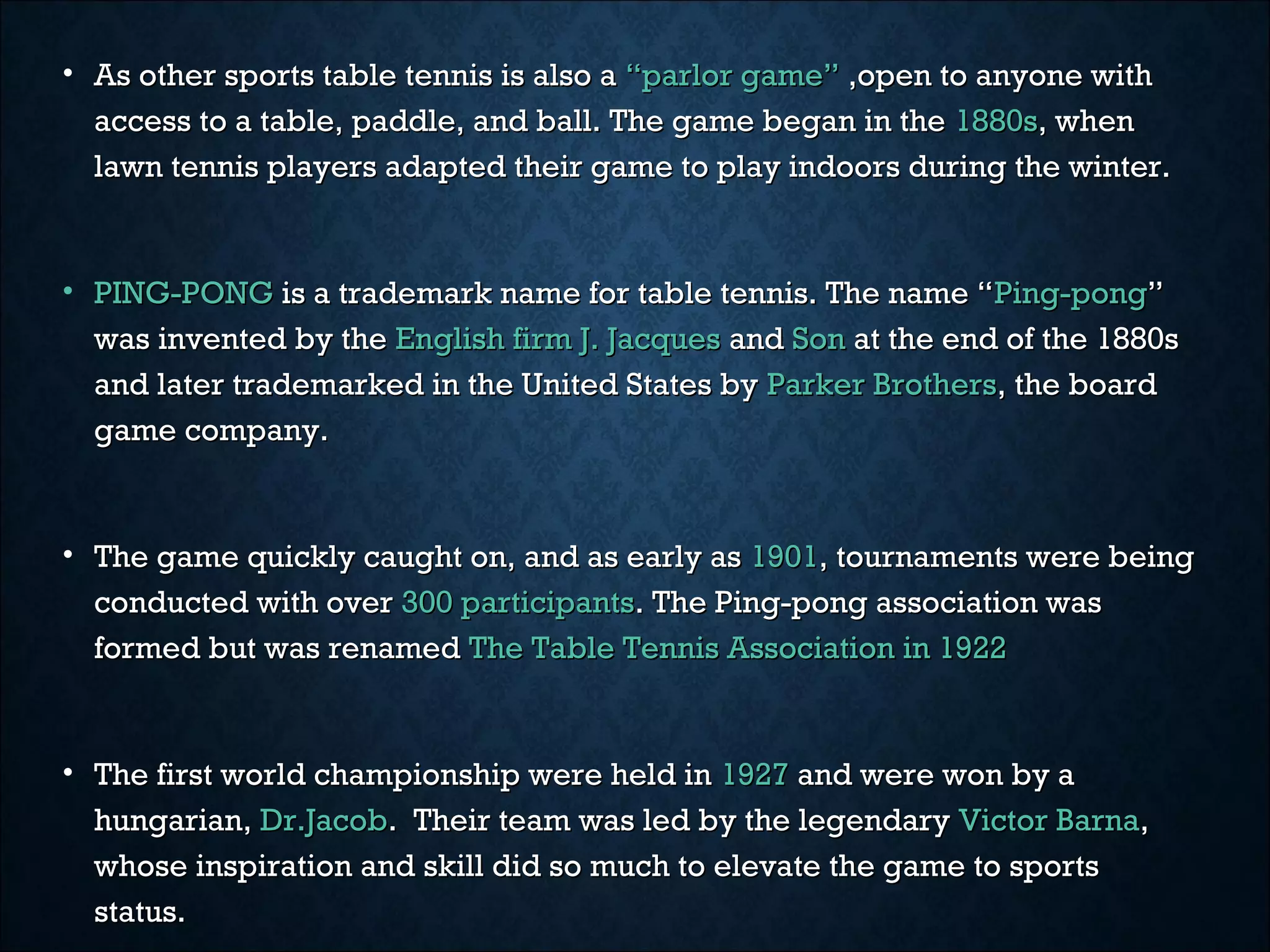 Table tennis | PPT