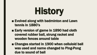 Physical Education (Table Tennis) | PPTX