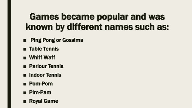 Physical Education (Table Tennis) | PPTX