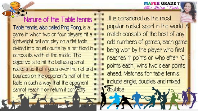 Table tennis (PHYSICAL EDUCATION LESSON) | PDF | Table Tennis | Sports