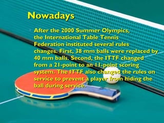 Table Tennis: All history from A to Z | PPT