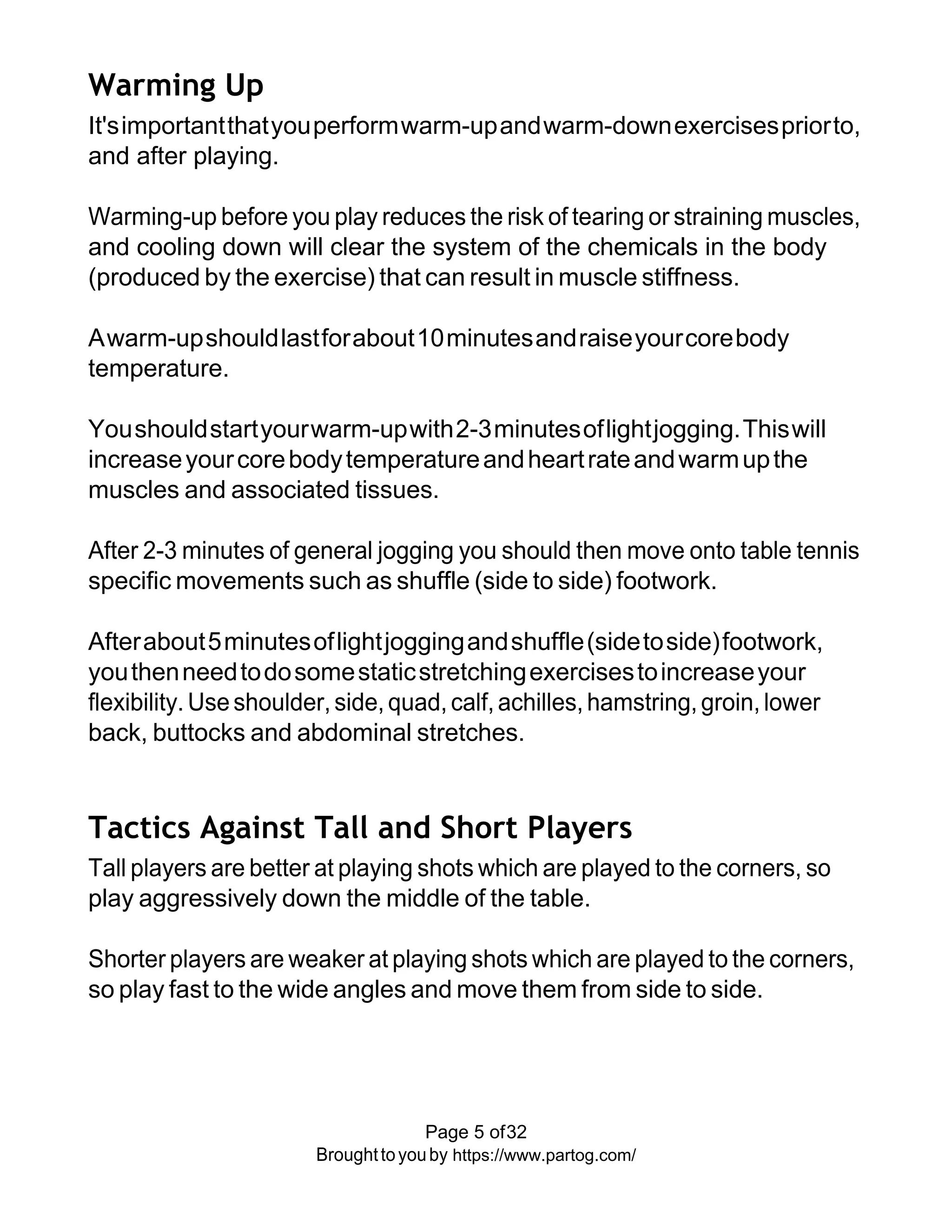 Table tennis tutorial | PDF