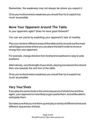 Table tennis tutorial | PDF