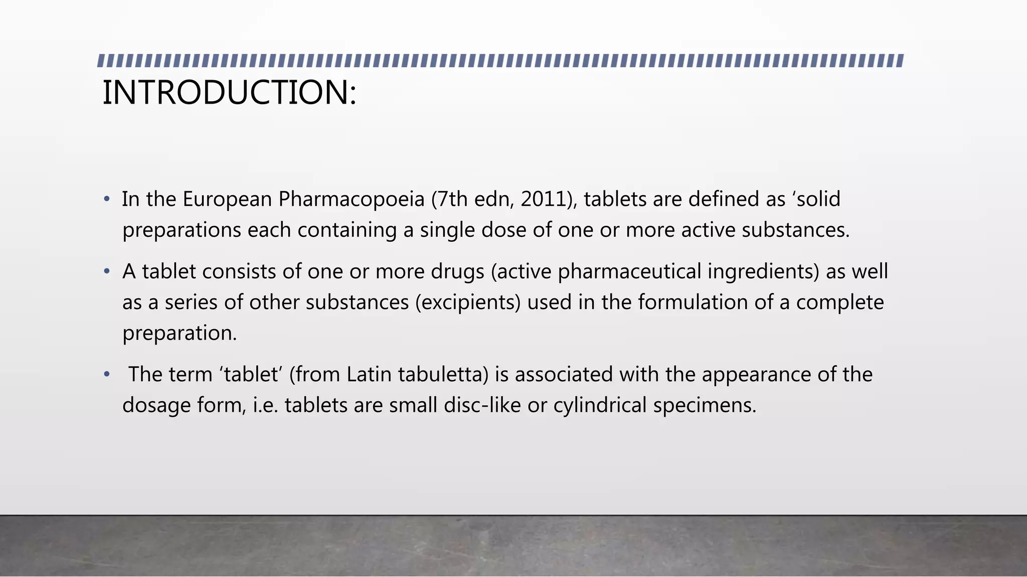 Tablet excipients | PPTX