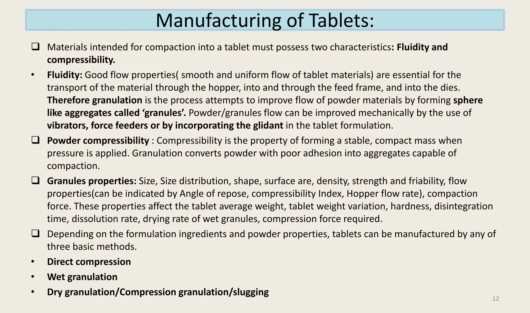 Tablet dosage form: Fformulation, manufacturing, adv. and disadvantages ...