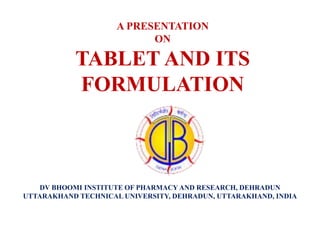 Tablet formulation ppt | PPT