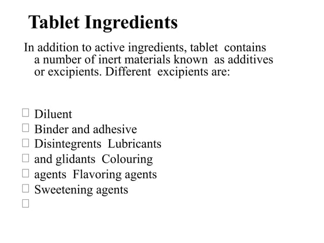 Tablet formulation ppt