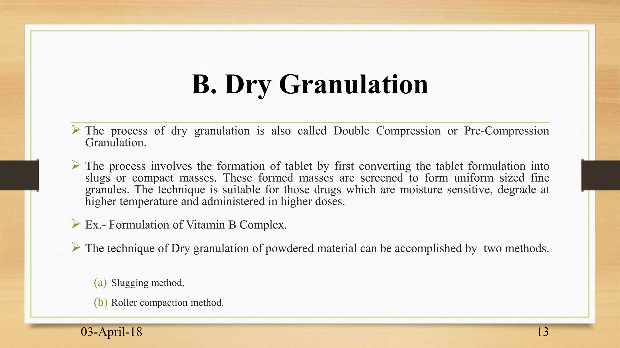 Tablet granulation tech | PPTX | Skin Care | Beauty