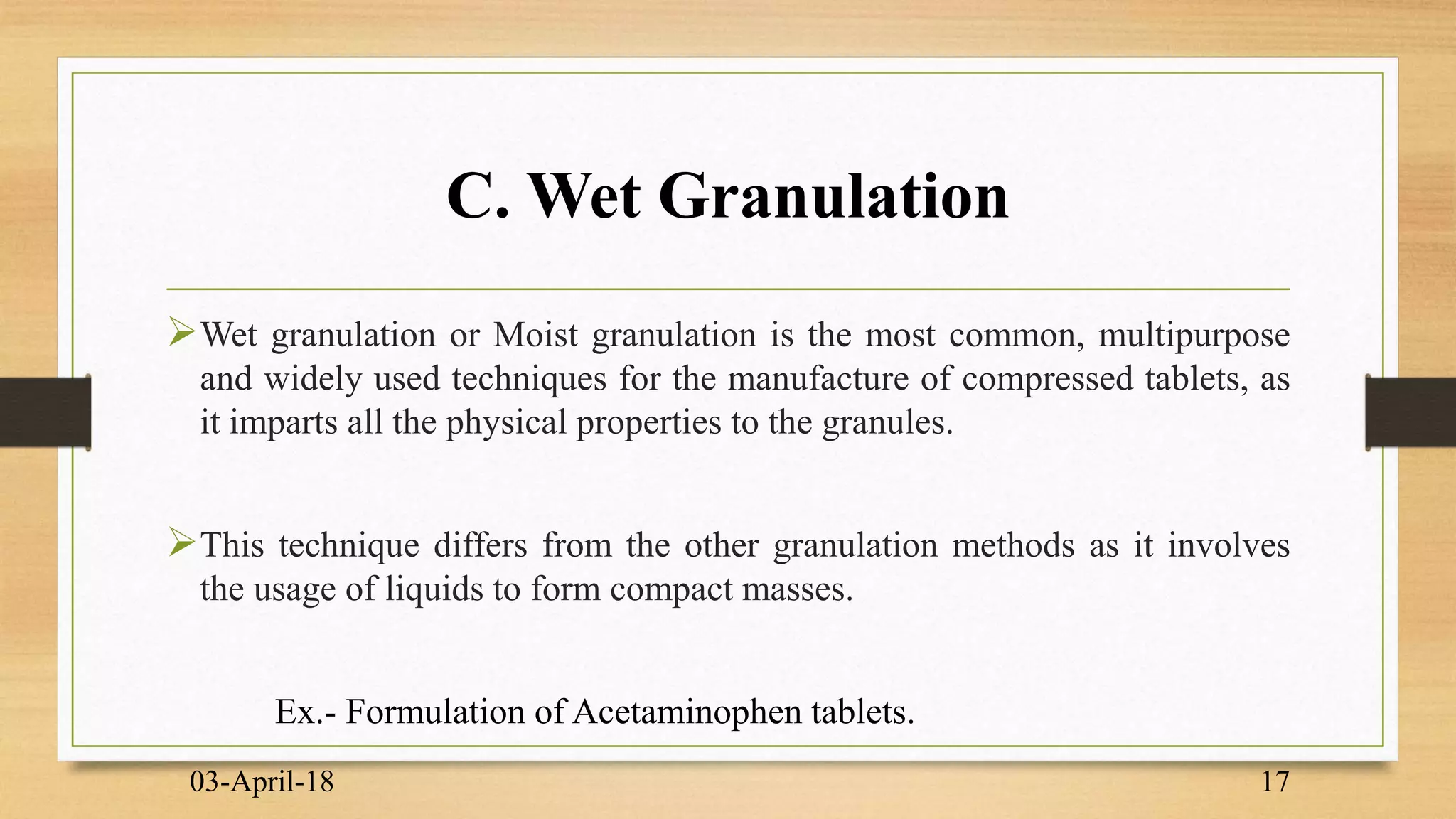 Tablet granulation tech | PPTX | Skin Care | Beauty